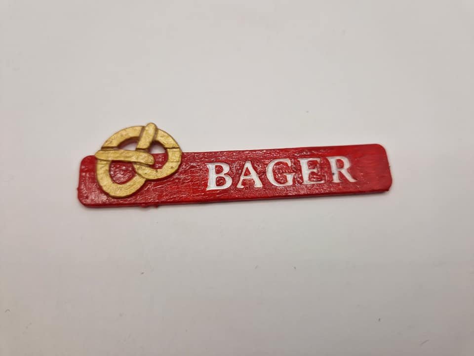 Bager skilt (håndlavet) - Butiks skilte - Frost miniature